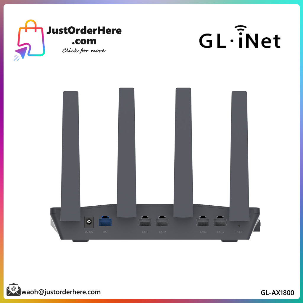 GL.iNet Flint Secure Ultra Fast Wi-Fi 6 AX1800 Dual Band Wireless Rout